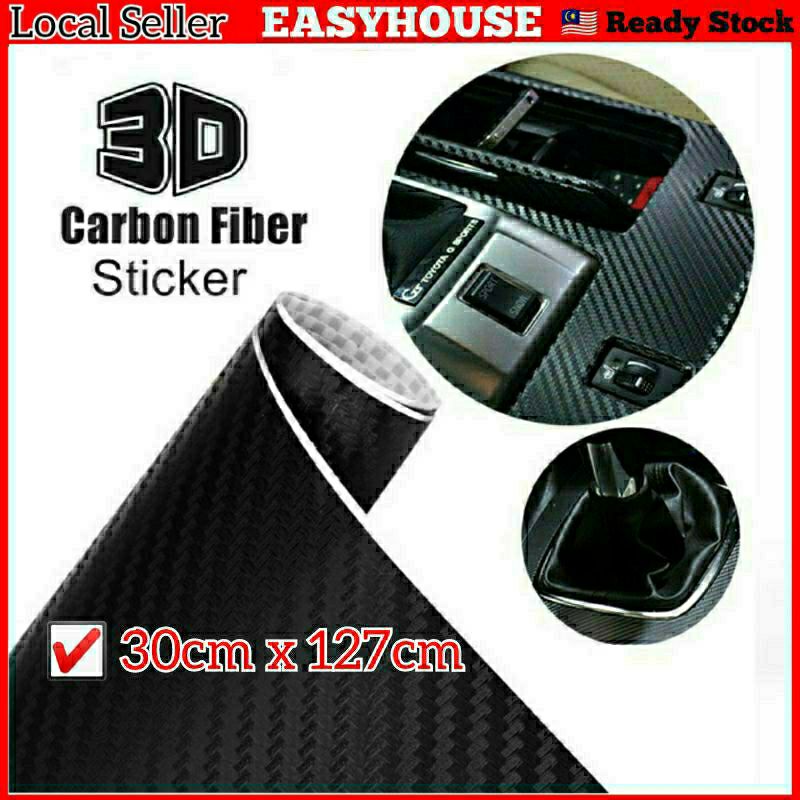 3D Vinyl Sticker Carbon Stiker Carbon Kertas Pelekat Fiber Motor ...