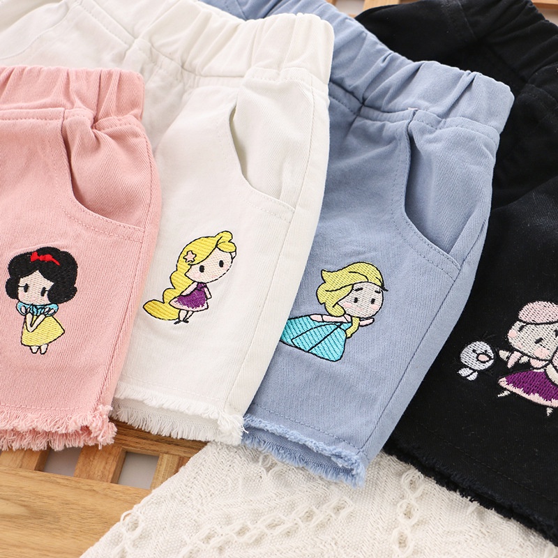 Girls short pants Children's Clothing Summer Denim Princess Embroidery ...