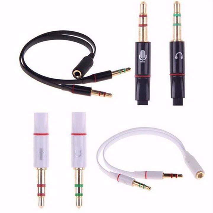 Cable to combine Microphone + Audio to 1 3.5mm end for headphones ...