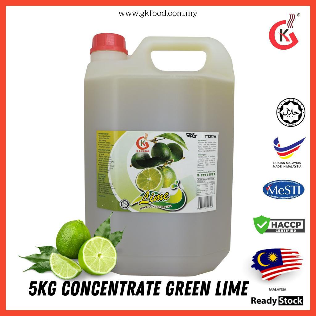 G&K 1:8 Concentrate Green Lime Juice 5kg(4L) | Jus Limau Hijau Pekat ...