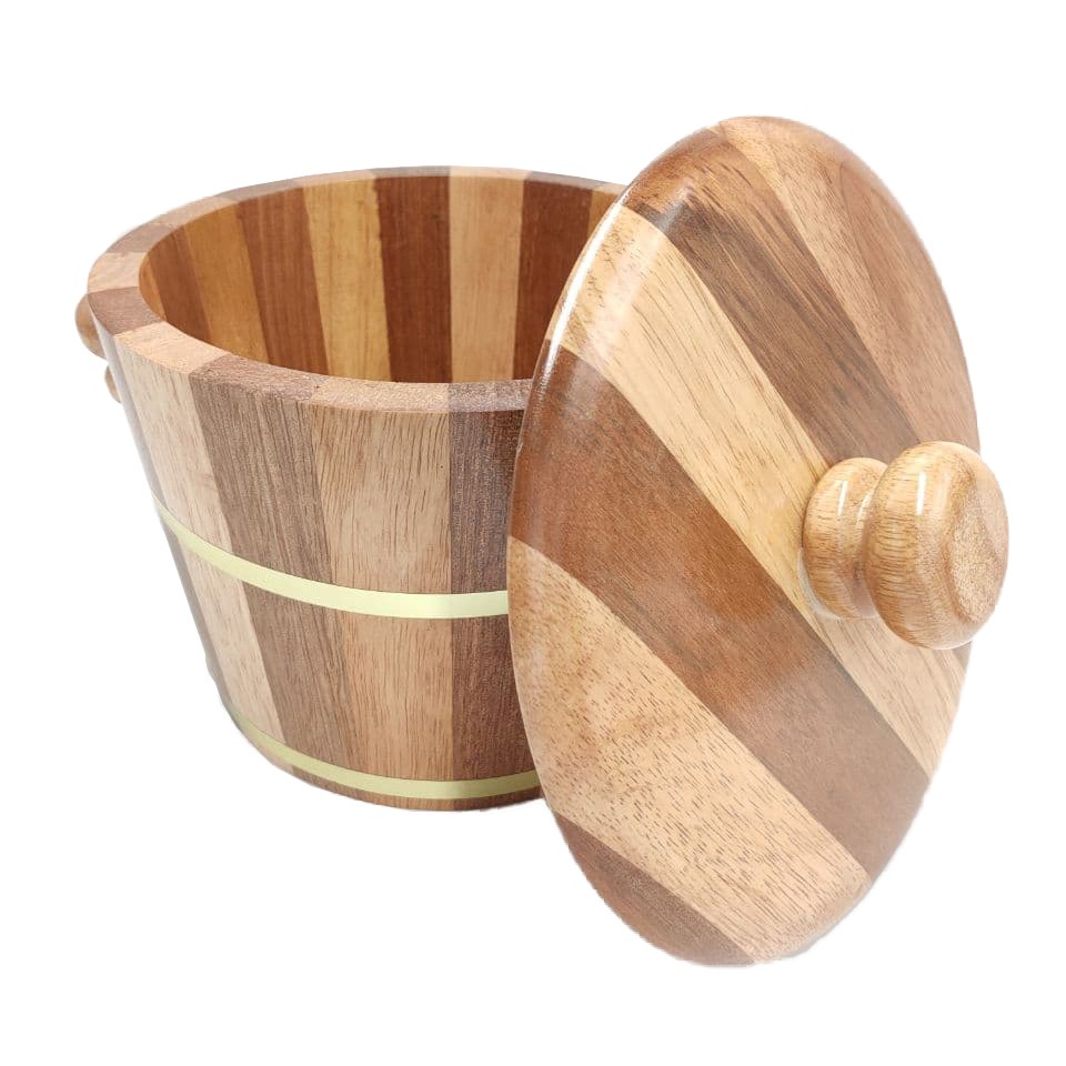 Wooden Rice Bucket / Wooden Storage Rice/ 10KG 6KG 3KG / Rice Barrel ...