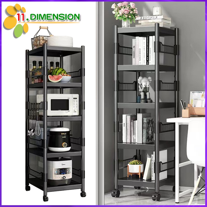 Cool Black Metal Rack Shelves Antirust Kitchen Storage Rack Bookshelf ...
