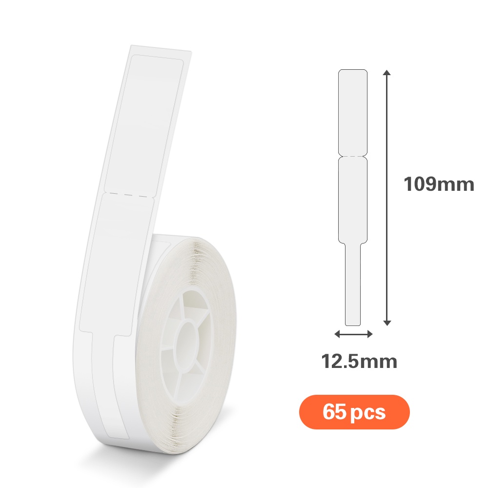 Niimbot D11/D110/D101 Cable Label Sticker 12.5mm Paper Roll 65 Labels ...