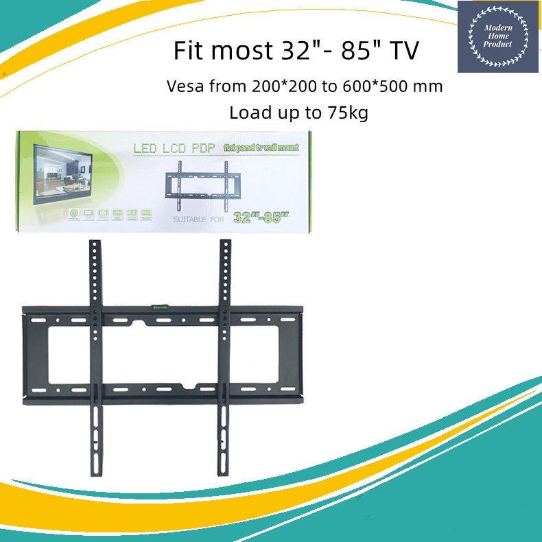 Slimed wall mounted Fixed TV bracket for 32 to 85 inch tv | Shopee ...