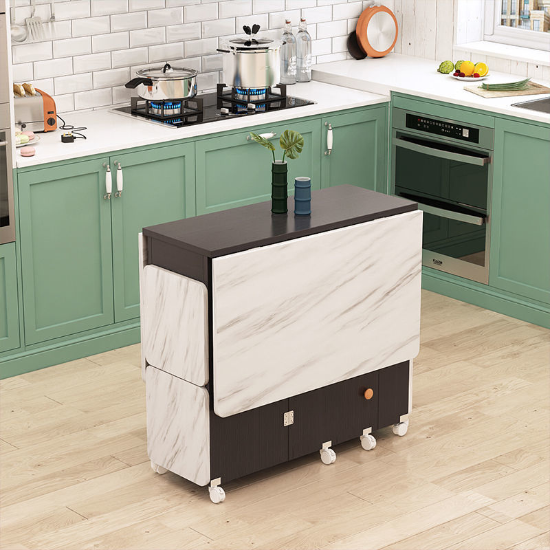 Foldable Dining Table Small Household Movable Pulley Telescopic ...