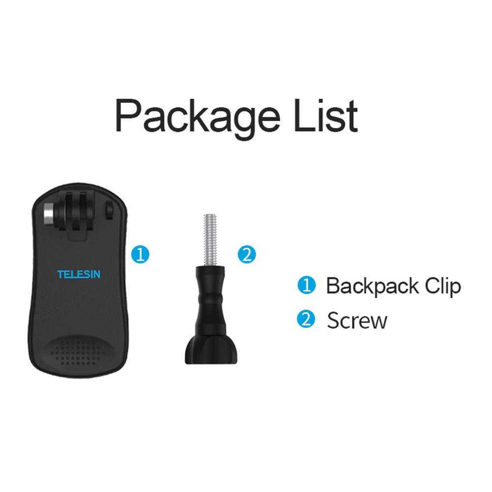 TELESIN 360 Rotary Clip Clamp Mount Backpack Bag Strap for GoPro Hero ...
