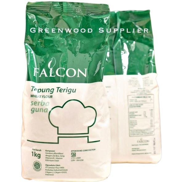 HIJAU Multipurpose Green 1kg Falcon Wheat Flour for Bread and Cake ...