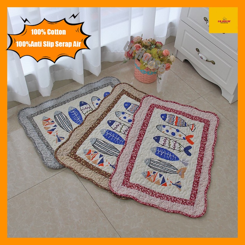 Antislip Patchwork Cotton Floor Mat/Bath Mat /Bathroom Mat/Alas kaki ...