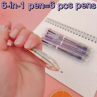 6-in-1 Multicolour Ballpoint Pen 6-Color Retractable Ballpoint Pens ...