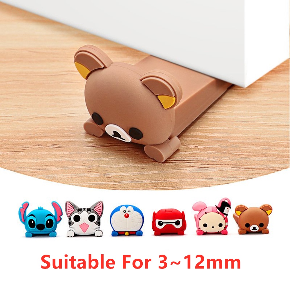 Baby Door Stopper Safety Protector Cute Cartoon Silicone Figure Door ...
