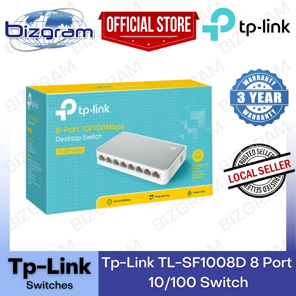 Tp-Link TL-SF1008D 8 Port 10/100 Switch, Plug and Play, Fanless Quiet ...