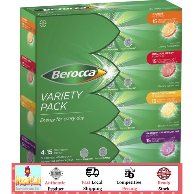Berocca Performance Multi Vitamins Effervescent (60Tablets) For Energy ...