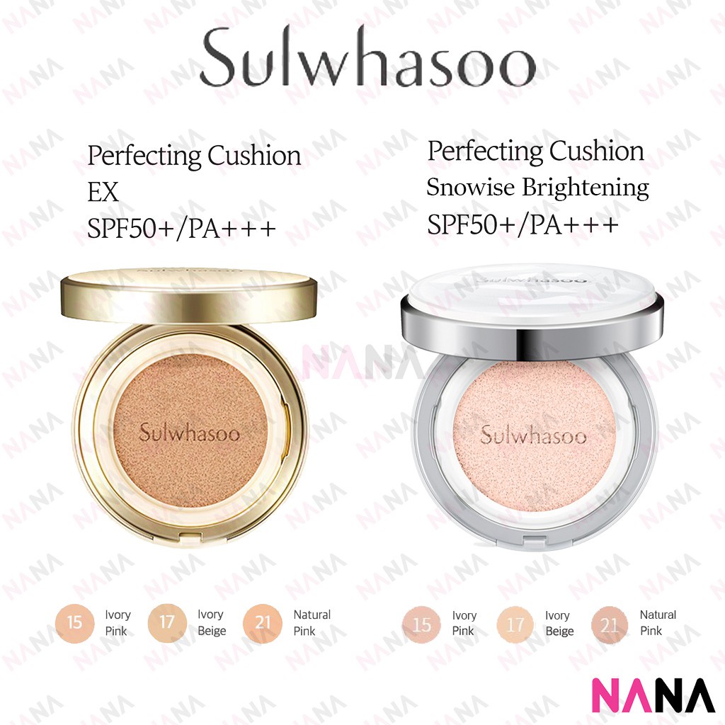 Sulwhasoo Perfecting Cushion EX SPF50+/ PA+++ /Brightening SPF50+/ PA ...