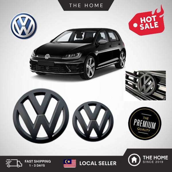 The Home Volkswagen Car VW Logo Emblem Set Matte Black Golf MK5,6,7 GTI ...