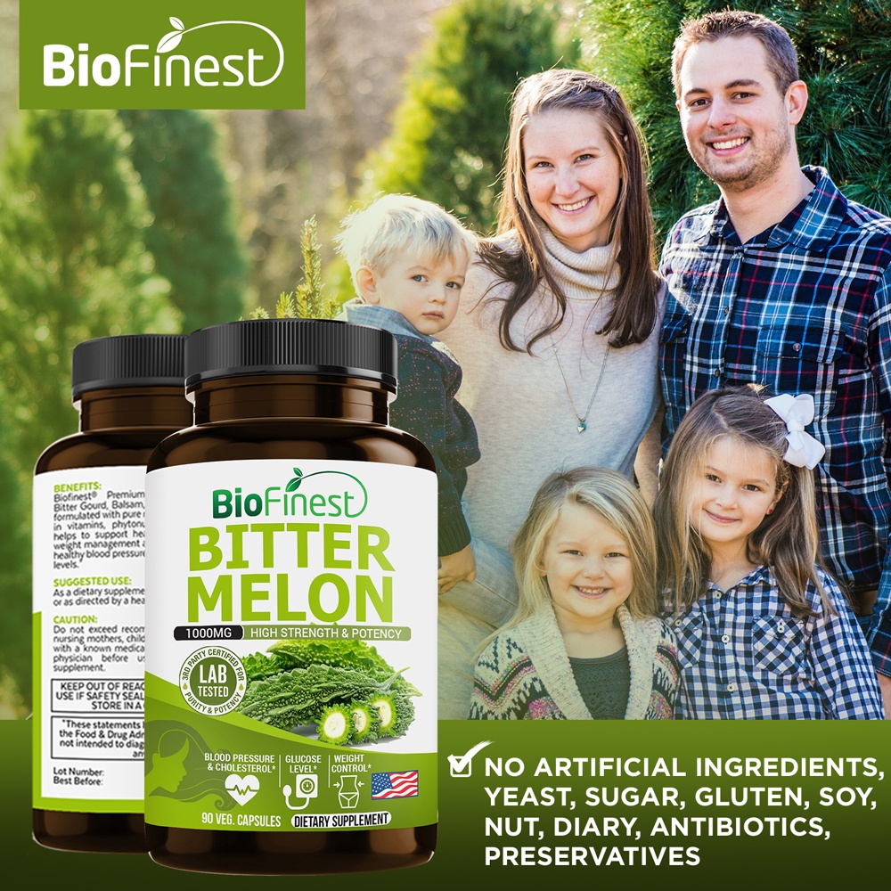 Biofinest Bitter Melon Gourd Extract Supplement 1000mg - Healthy Blood ...