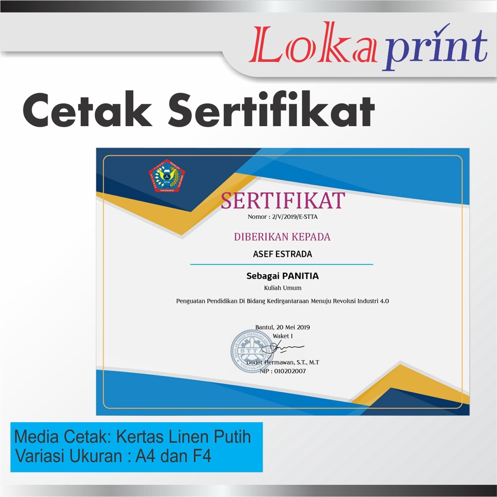 Seminar certificate pkl certificate, award certificate, certificate for ...