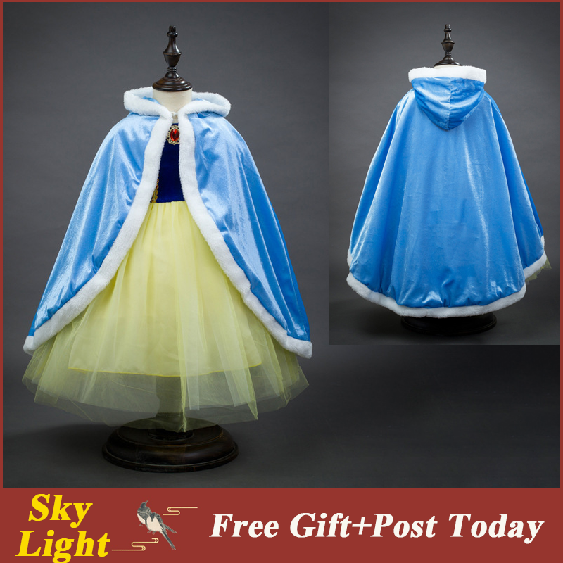 Snow Queen Velvet Cloak Frozen Elsa Princess Cape Anna Snow White Coat ...