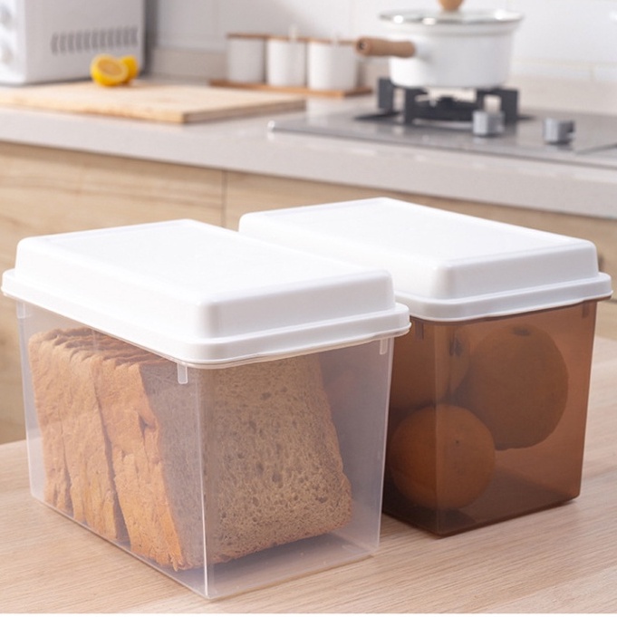 READY STOCK Japanese-style Bread Box Storage Box Kitchen Plastic Flour ...