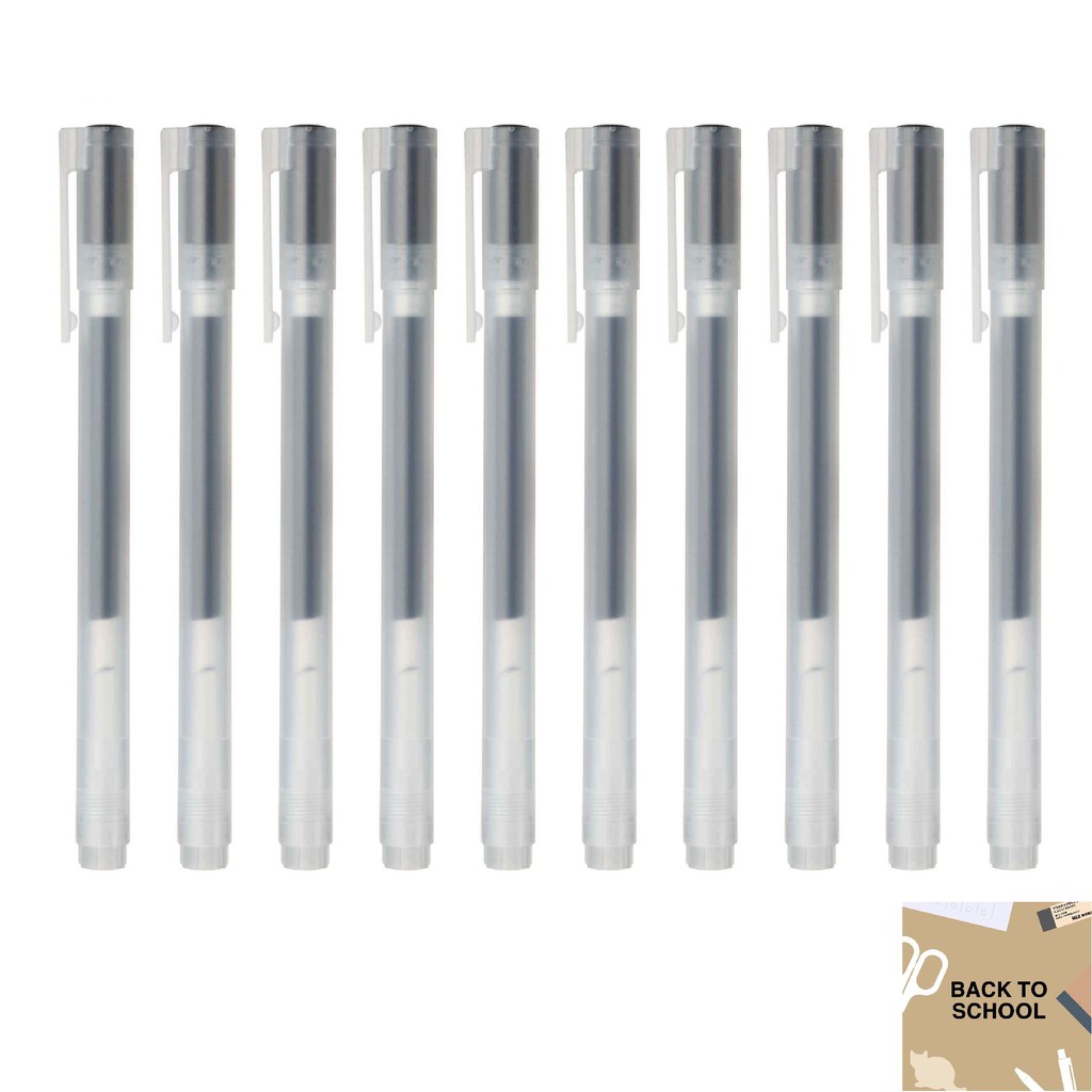 (SALE) MUJI Gel Ink Ballpoint Pen Set (Cap Type/0.5mm/10pcs) | Shopee ...