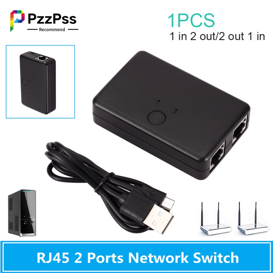 PzzPss 2 Ports RJ45 CAT6 LAN HUB Network Switch Box Selector For Laptop ...