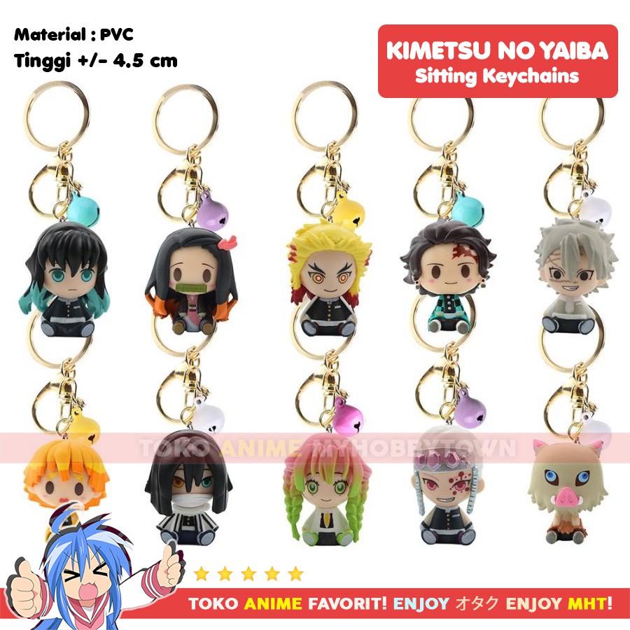 GANTUNGAN Keychain Anime Figure Chibi Kimetsu no Yaiba Demon Slayer ...