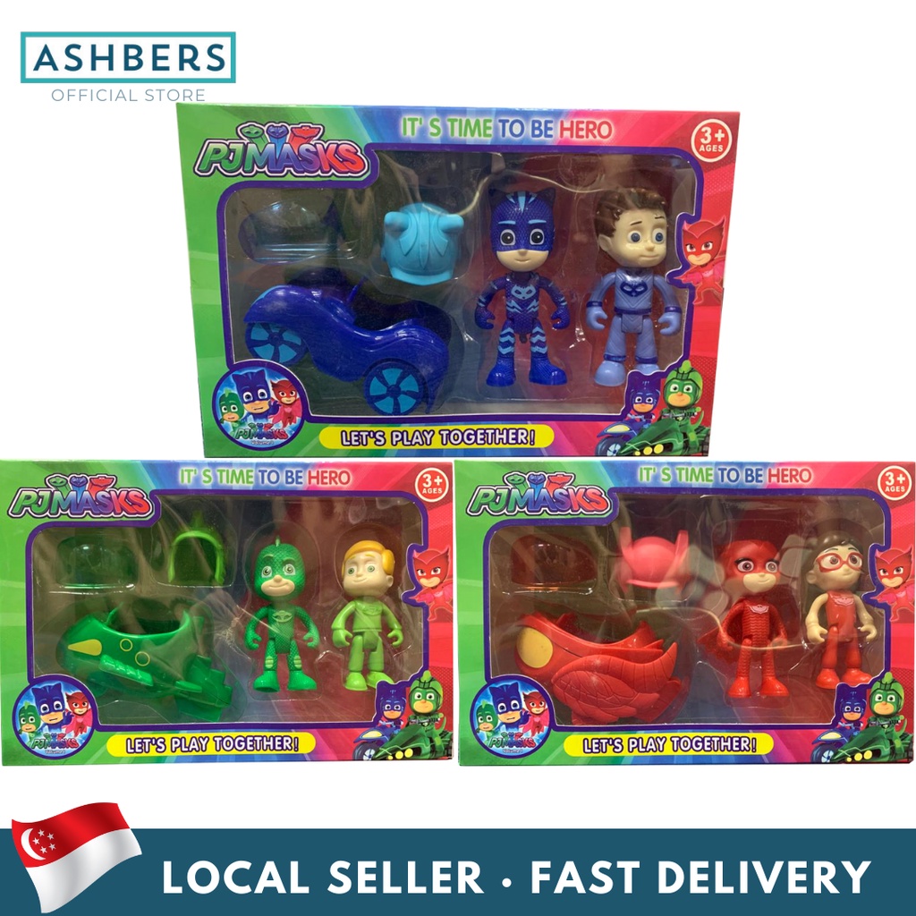 PJ Masks Catboy, Owlette, Gekko Car & Figurine Toy Set, Vehicle and ...
