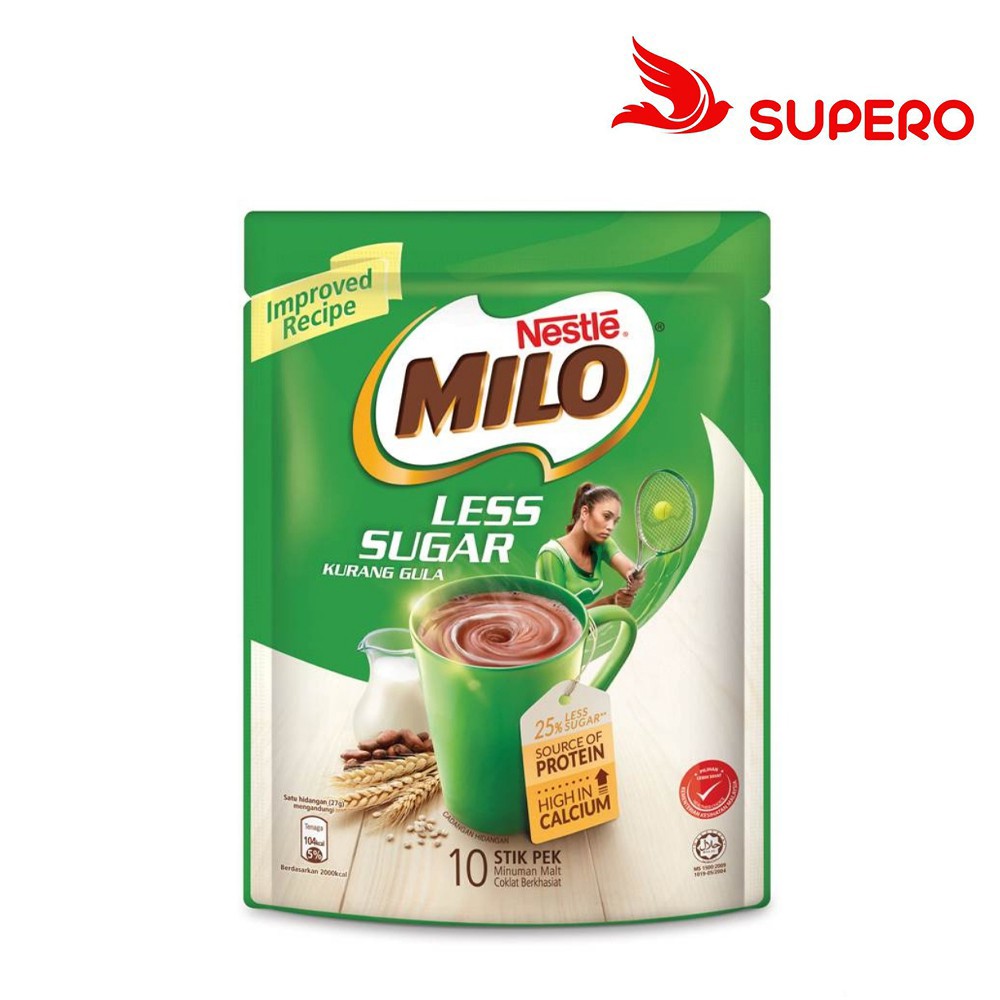 NESTLE MILO LESS SUGAR 10S*27G (EXP : 31/01/2022) | Shopee Singapore
