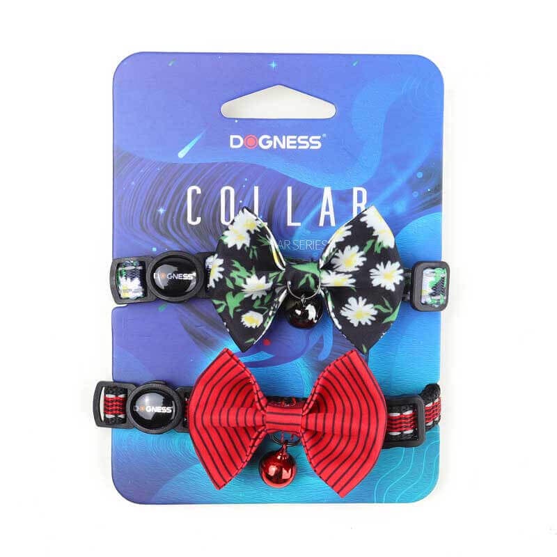 Dogness Cat Collar 2pcs Set (Black & Red) (10mmx18-30cm) | Shopee Singapore