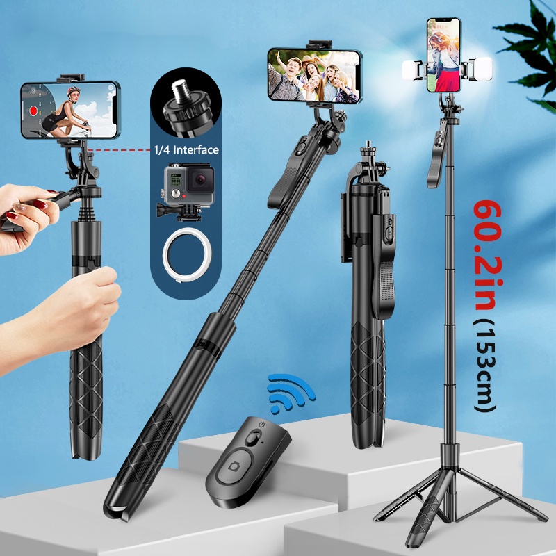 Tripod L16 1530mm Wireless Selfie Stick Tripod Stand Foldable Monopod ...
