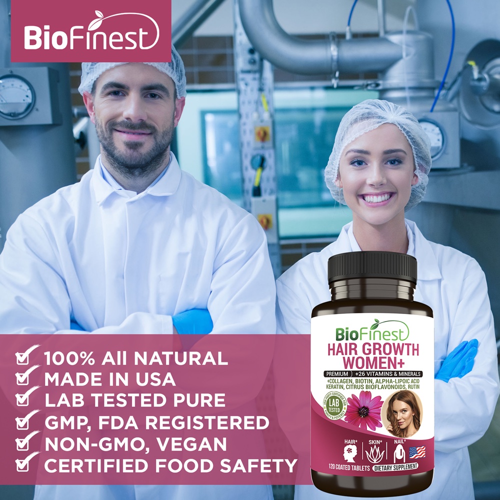 Biofinest Hair Growth Women Supplement - 26 Vitamins A B C D E Calcium ...