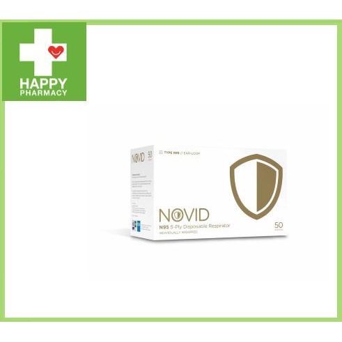 Novid N95 5-Ply Disposable Respirator Individually Wrapped (1 pc ...