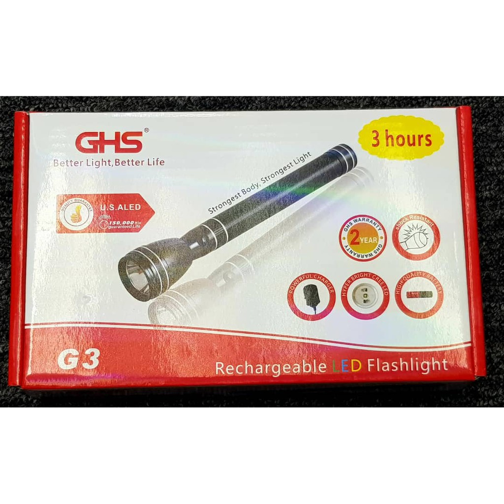 GHS Japane Torch Light Long Range New Version Rechargeable Battery ...