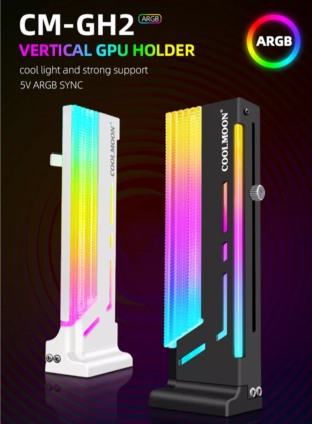 COOLMOON CM-GH2 GPU Holder GPU Stand 5V ARGB SYNC Vertical graphics ...