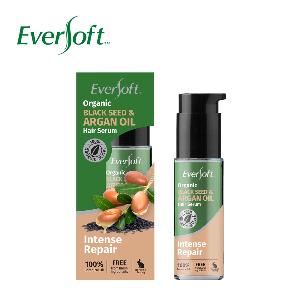 EVERSOFT Organic Black Seed & Argan Oil Hair Serum 50ml | Shopee Singapore