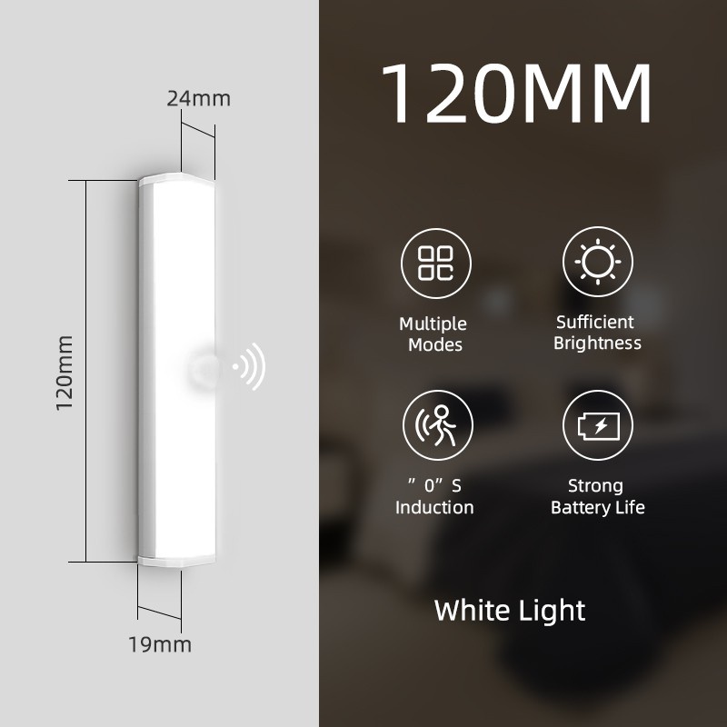 LED Induction Light Cabinet Light Motion Detector Sensor Closet Night ...