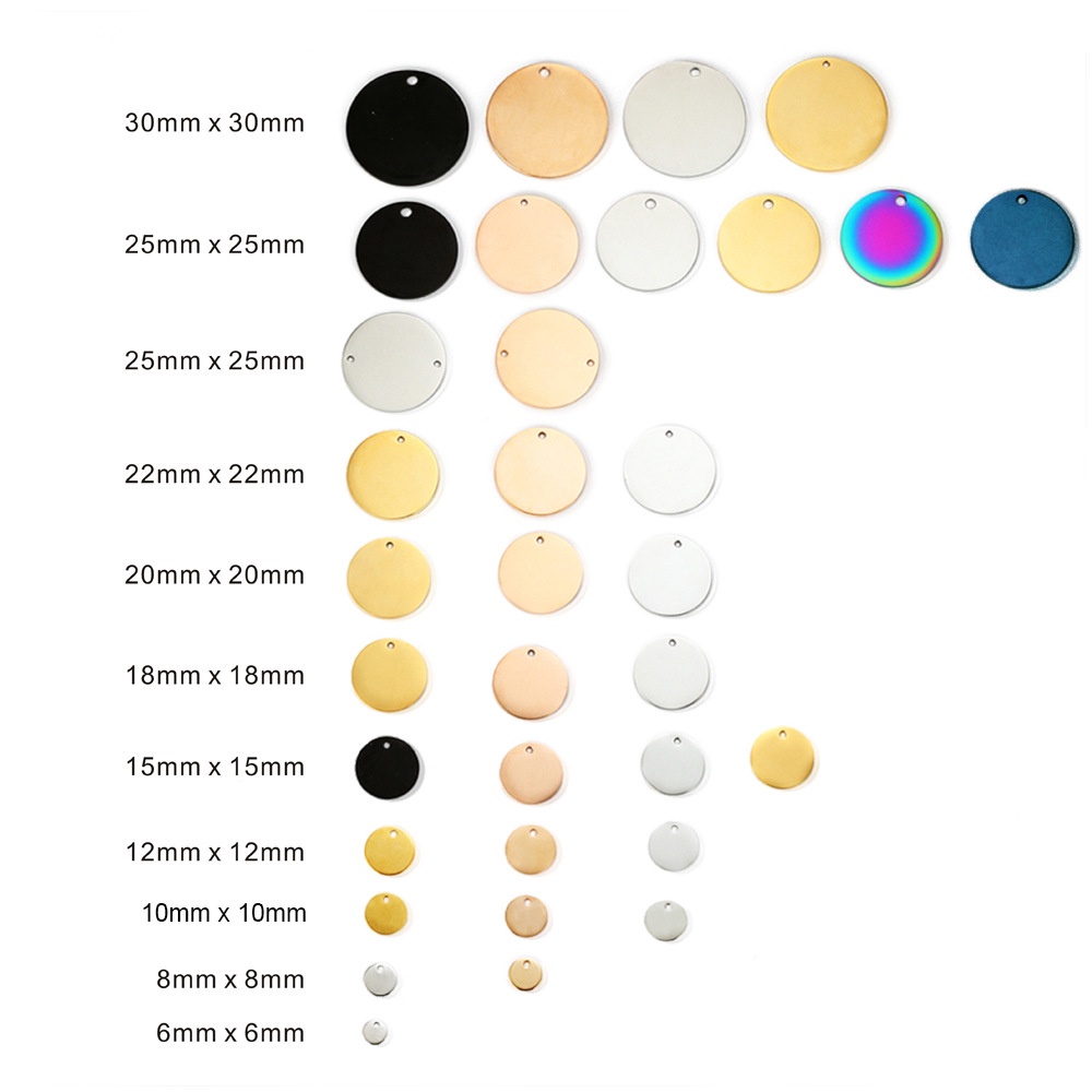 10pcs/lot 12mm-25mm 6 Sizes Diy Round Pendant Tag Jewelry Accessories ...