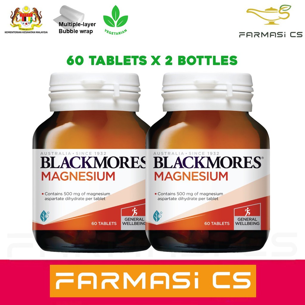 BLACKMORES Magnesium 60 tablets x 2 bottles (TWIN) EXP:01/2026 [ relax ...