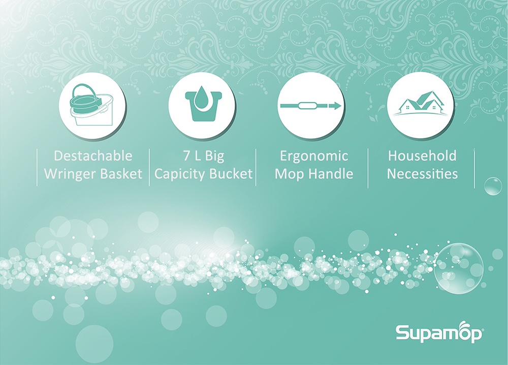 [SupaMop] Trendy S220 Hand Press Spin Mop Set 1 Year Warranty Free 2 ...