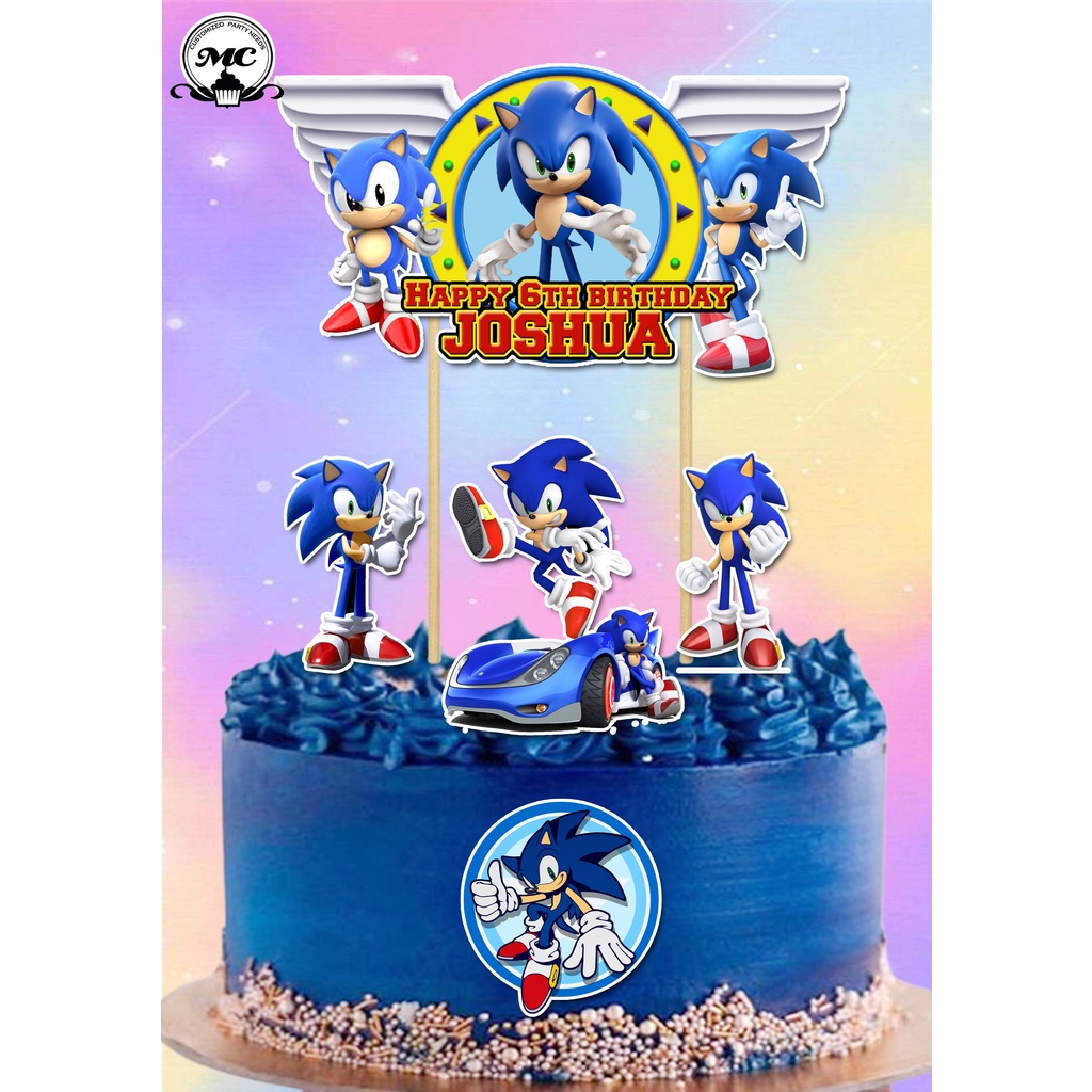 Sonic theme cake topper | Shopee Singapore
