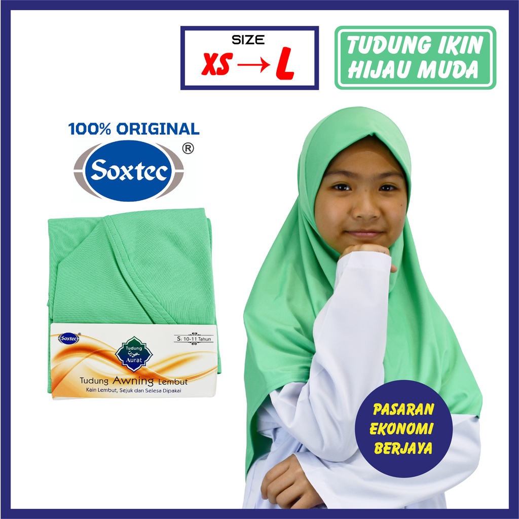 HIJAU SOXTEC LIGHT GREEN IKIN SCHOOL AWNING SOFT LYCRA FABRIC ONE LAYER ...