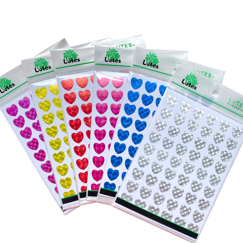 540 pcs/pack Shining Mini Heart Paper Stickers Scrapbooking Sticker ...