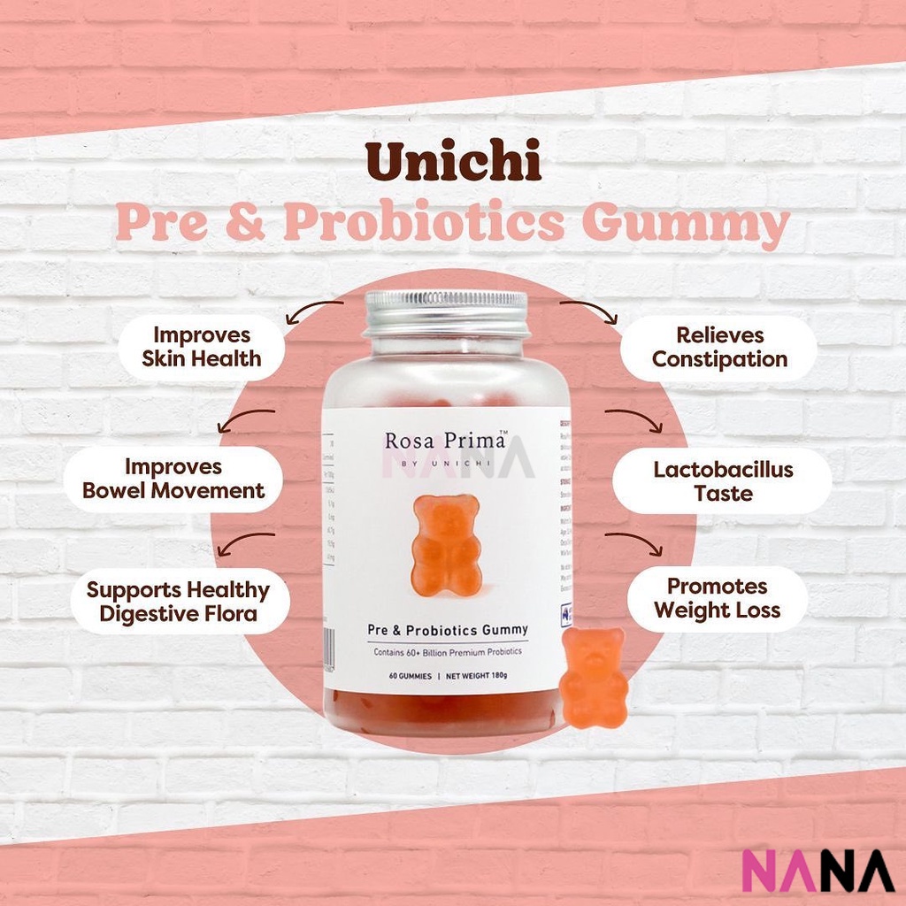 Unichi Teddi Lab Rose Collagen Gummy Bear 60 Gummies (Rose Collagen ...