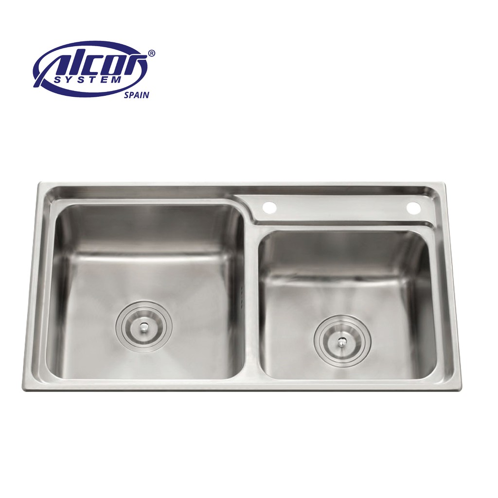 Alcor System Double Bowl 304 Stainless Steel Kitchen Sink/ Sinki /1.0mm ...