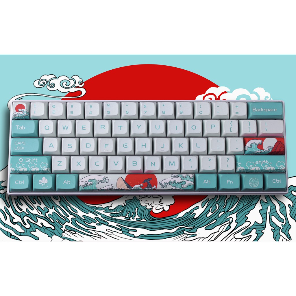 Coral Sea Keycaps, 61 Keycaps XDA PBT Keycaps GK61 Cherry MX Switch ...