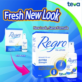 REGRO (topical minoxidil) 5% Hair Lotion 80ml-Clinically proven to ...
