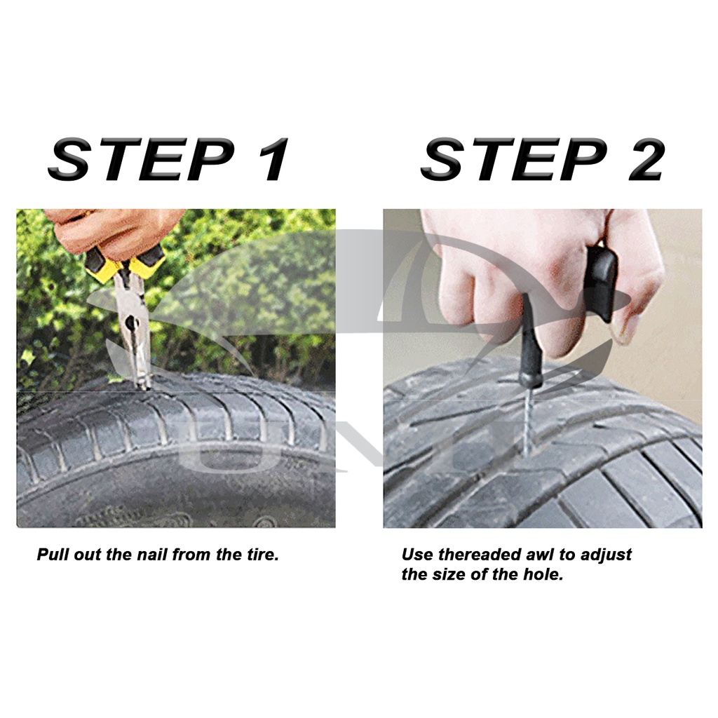 Car Van Motorcycle Bike Tubeless Tyre Tayar TIre Repair Kit Tools Tire ...