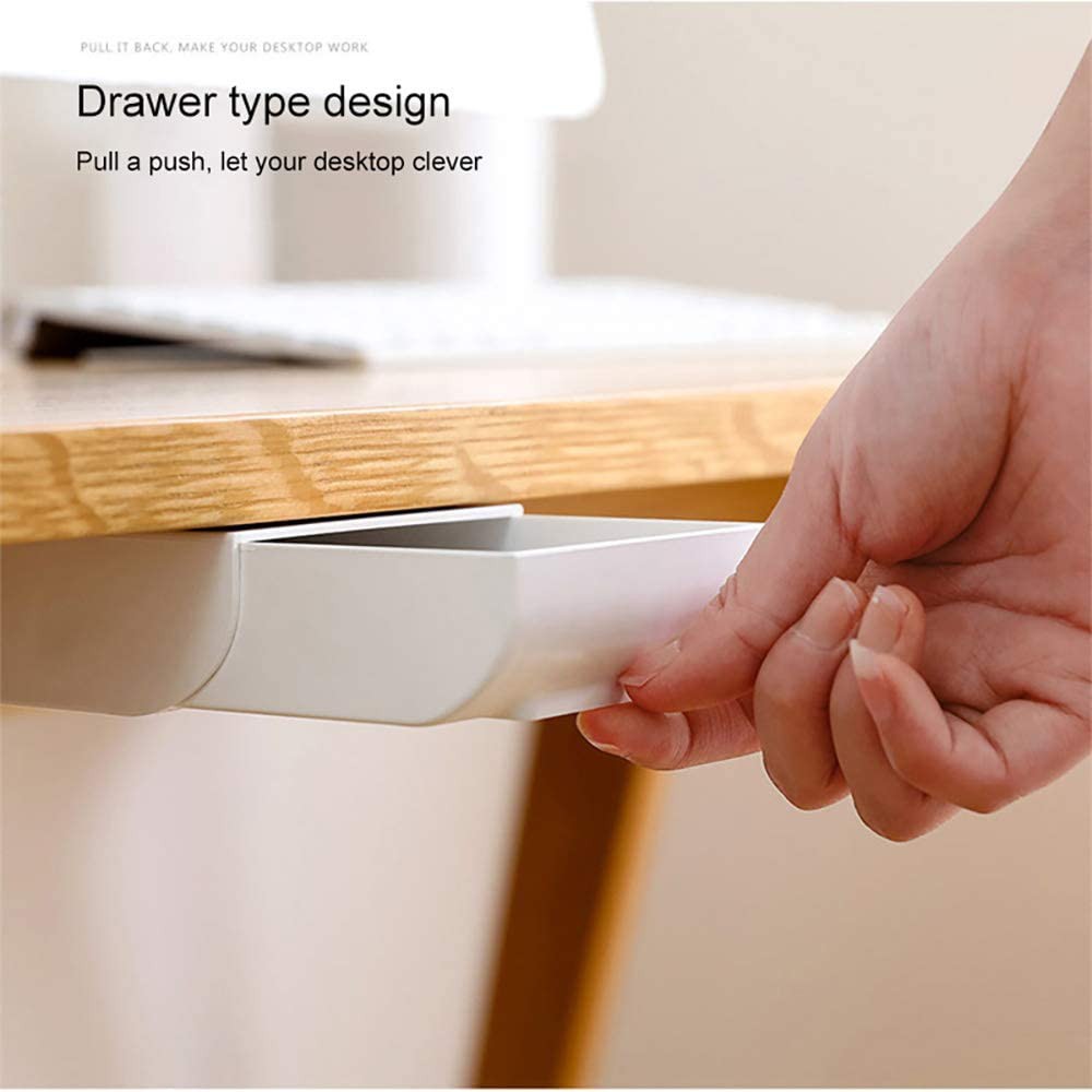 Hidden Drawer Storage Rack Expandable Drawer Tray Under The Table ...