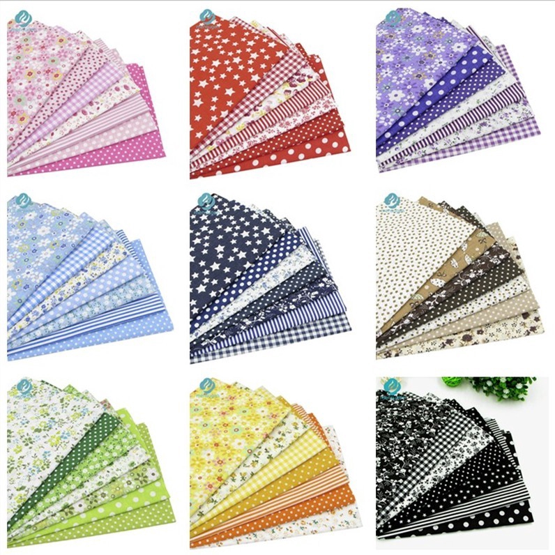 7pcs/lot 25cmx25cm Squares Printed Cotton Fabric,Kain Diy Cloth ...