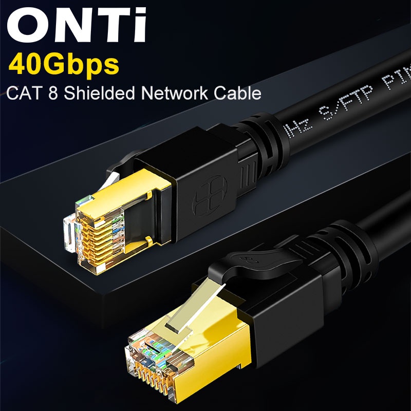Onti cat8 Network Cable RJ45 Dual Shielded Network Cable Pure Copper ...