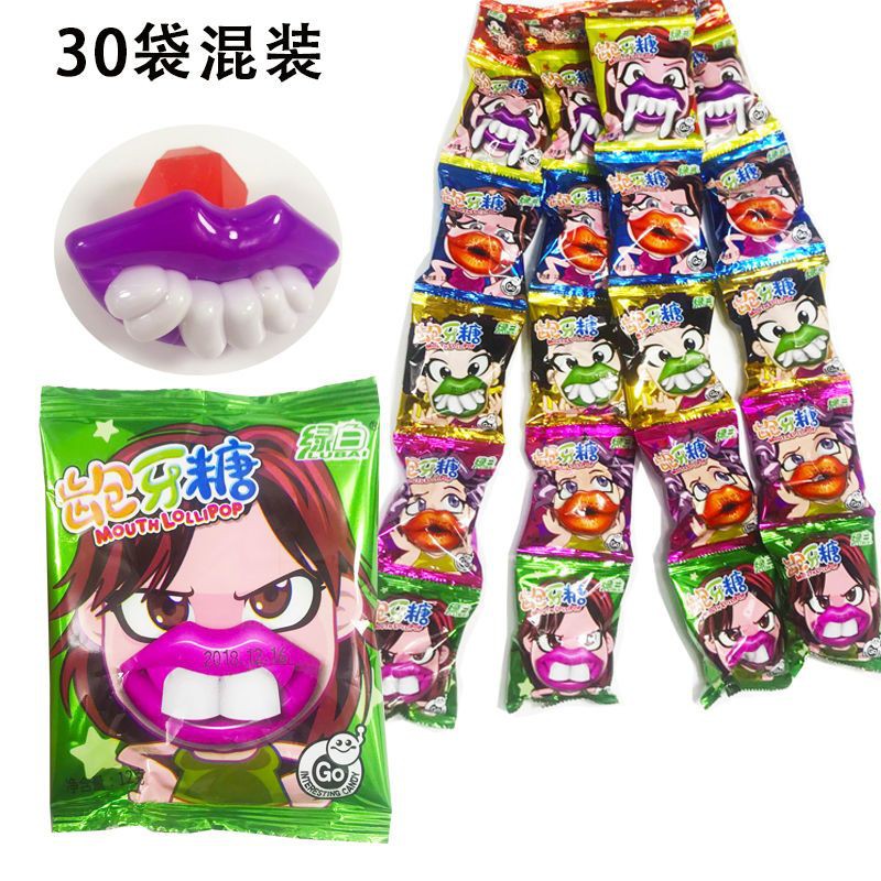 Children Creative Funny Teeth Candy Shape Fruit Flavor Candy Lollipop ...